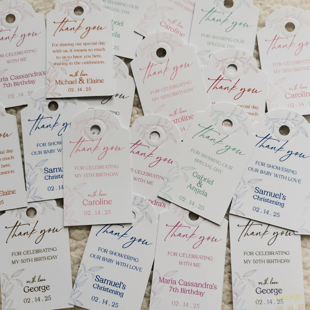Minimalist Hang Tag for Souvenir 20pcs with String | Birthday Wedding ...