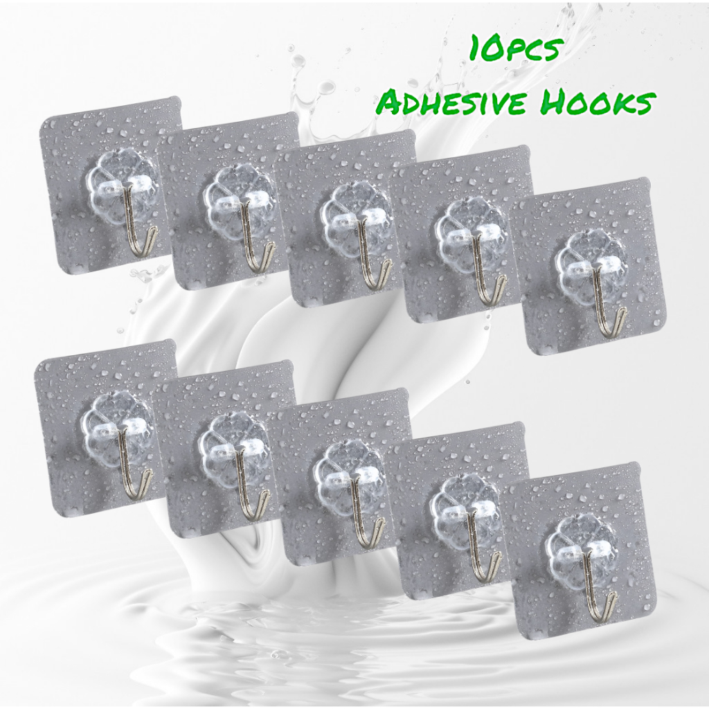 M&X 10pcs Non-Trace Reusable Heavy Duty Wall Hooks for Kitchen and ...