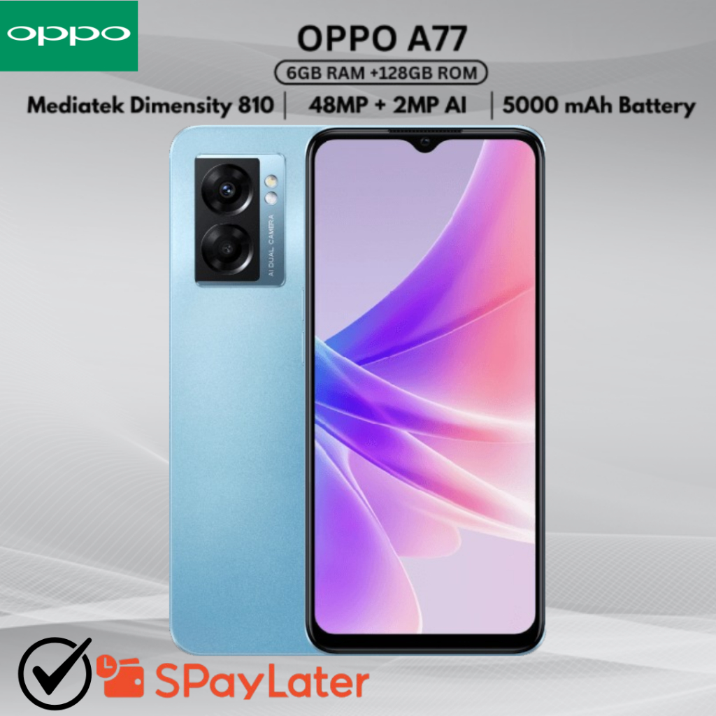 Oppo A77 (8GB+128GB) 6.56inches Smartphone 50Mp l Mediatek MT6765G ...
