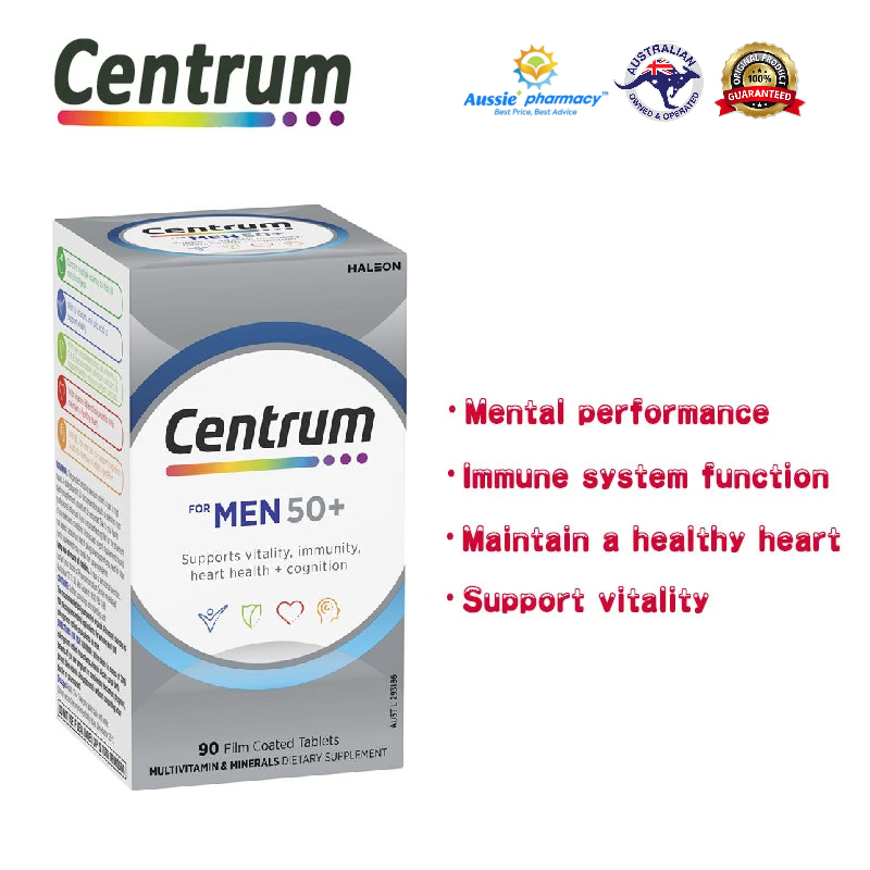 Centrum Multivitamin For Men 50+ 90 Tablets EXP 06/2026 | Shopee ...