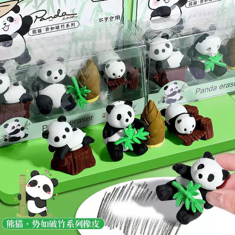 Iwako Animal Panda Eraser Set Fun & Cute Animal Shaped Erasers, Perfect ...