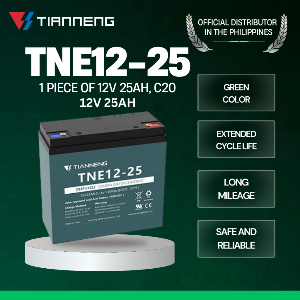 TIANNENG E-bike Battery TNE12-25 │ 12V 25AH │1 PC 12V 25AH (6Mon ...