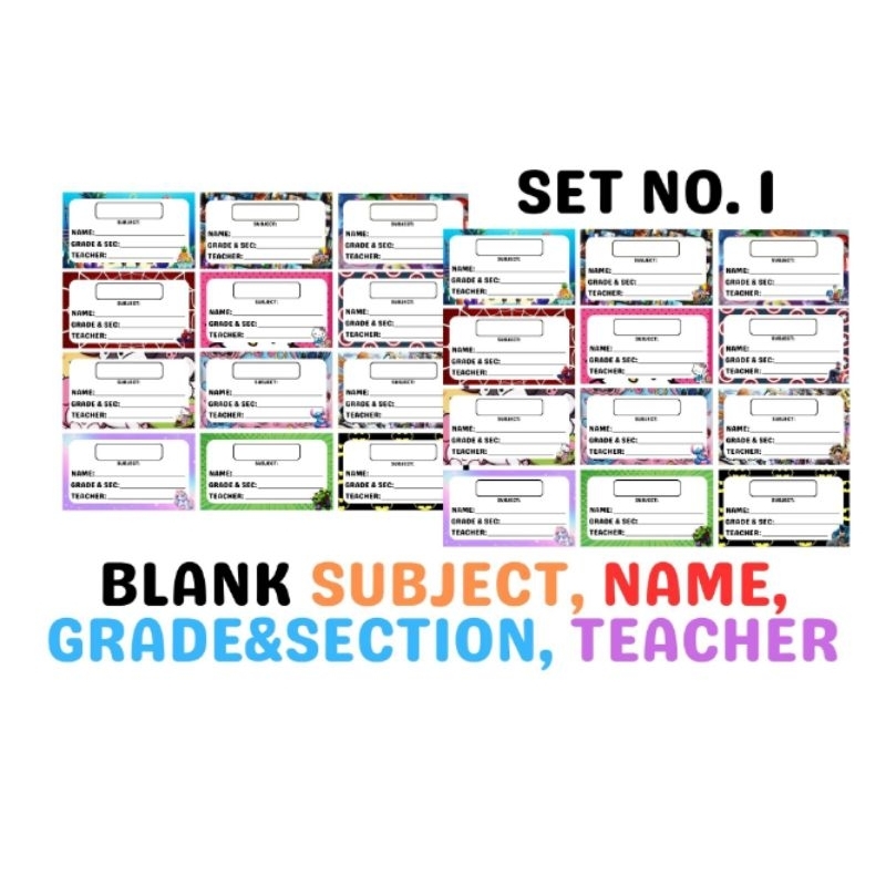 BLANK SUBJECT,NAME,GRADE & SECTION,TEACHER STICKER NOTEBOOK | Shopee ...