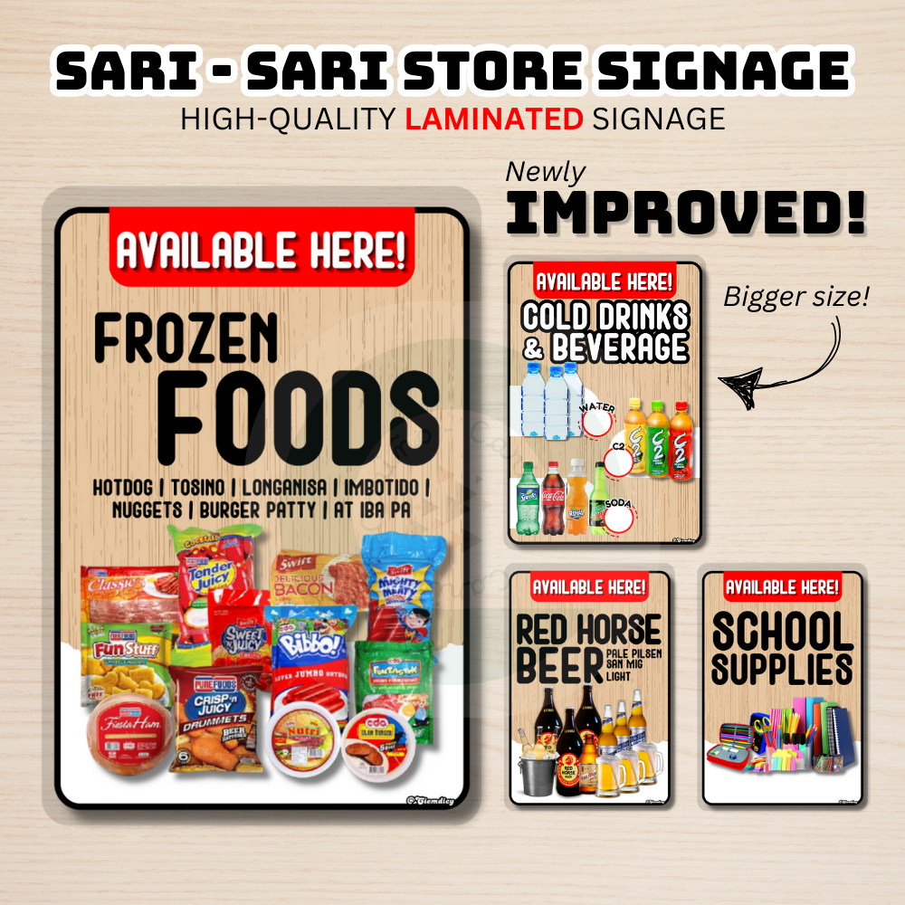 Laminated - Sari - Sari Store Signage l Tindahan Signage l Grocery ...
