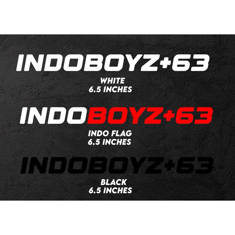 INDO BOYZ +63 STRAIGHT DECAL | Shopee Philippines