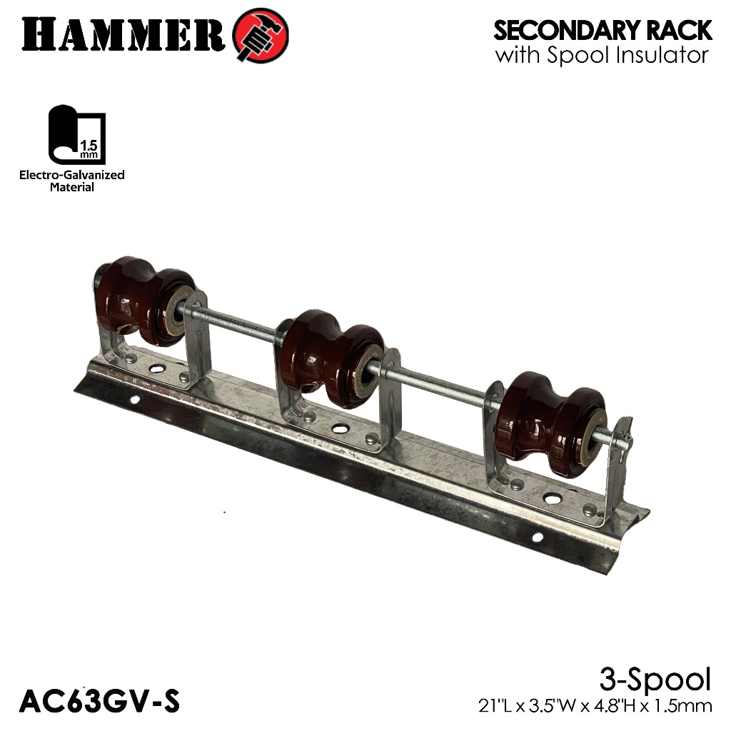 GALVANIZED 1.5mm Secondary Rack 1, 2 and 3 Spool with Porcelain Spool ...