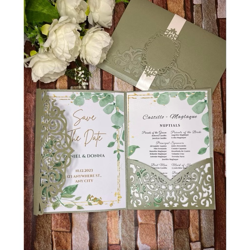 New!!! 5x7inches Dahlia trifold design fit to 5R , invitation card ...