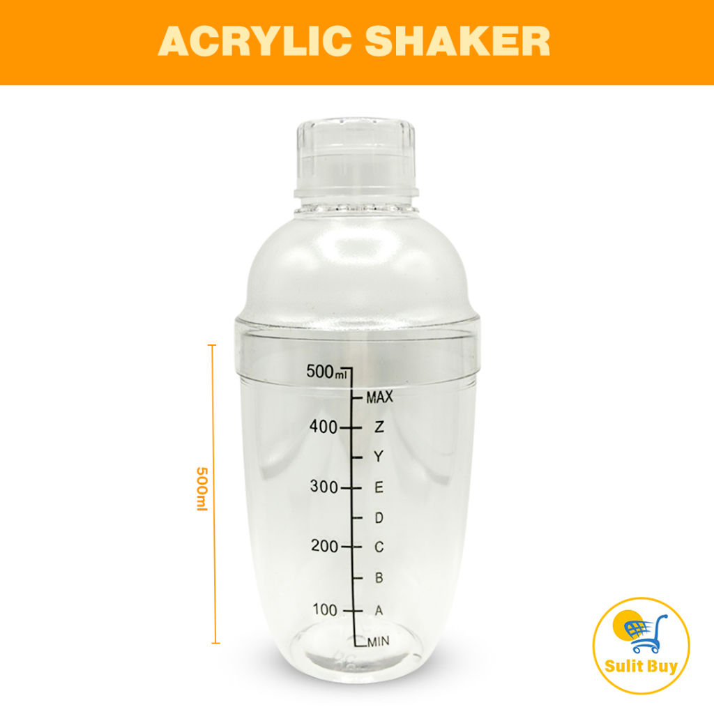Acrylic Shaker for Milk Tea, Cocktail Juice, & Shakes (700ml & 500ml ...