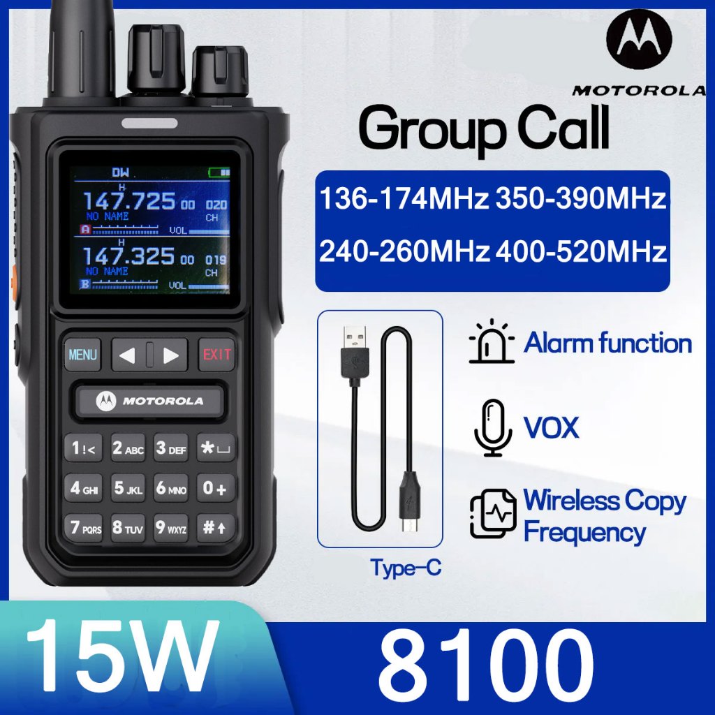 MOTOROLA 8100 Walkie Talkies Long range 20KM VOX Wireless Copy ...
