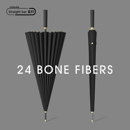 24-Ribs Umbrella Large Double Automatic Umbrella Reinforced Simple Long ...