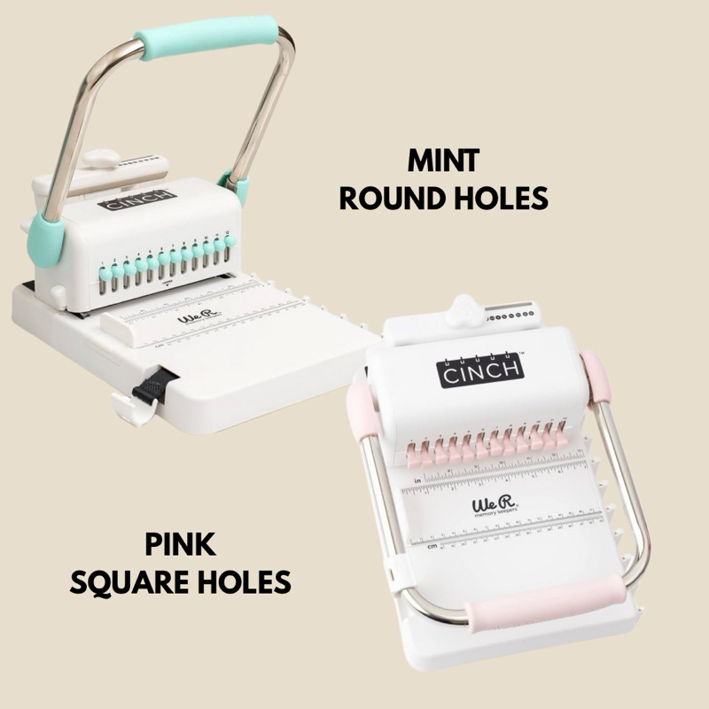 We R Memory Keepers Cinch Round Square Hole | Mint Pink Binding Machine ...