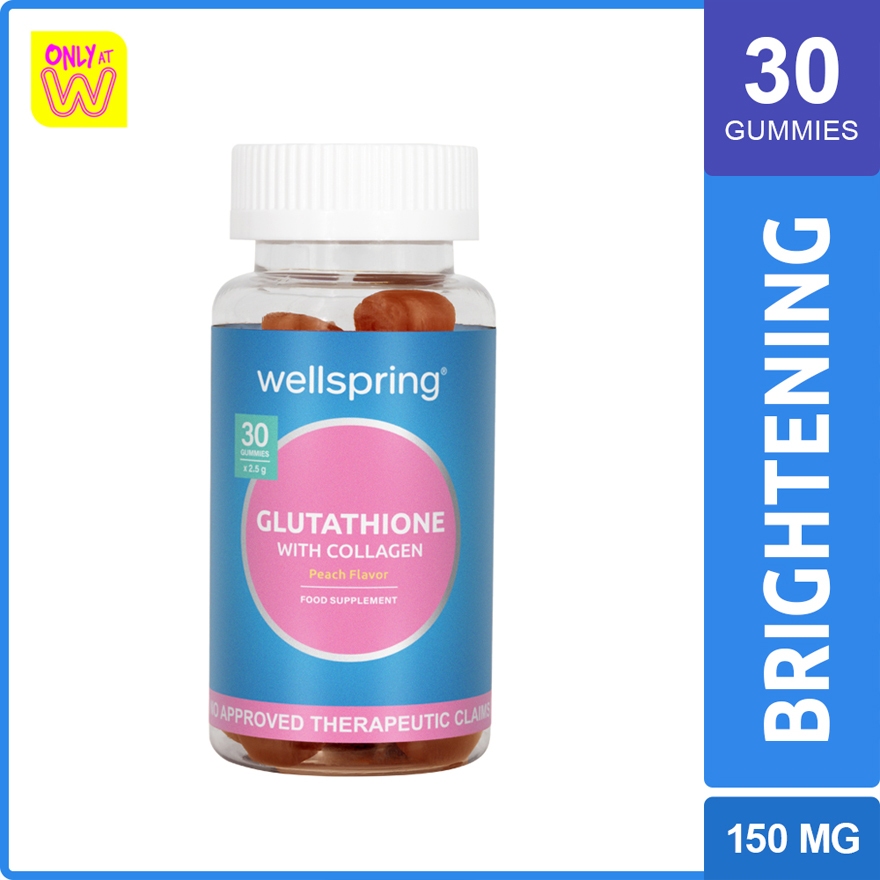 WELLSPRING Glutathione With Collagen Peach Flavor Gummies 30s | Shopee ...