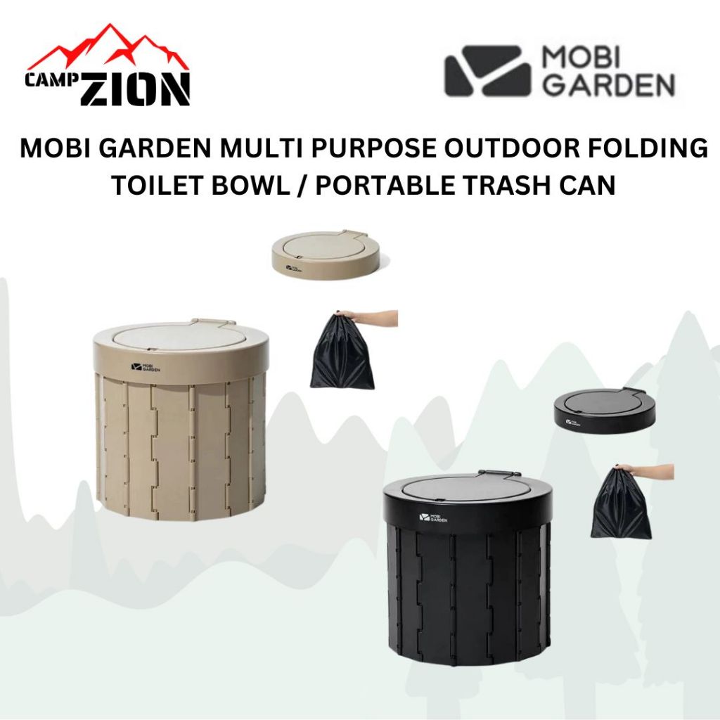 Mobi Garden Folding Toilet Bowl Ultralight Multi-Function Potty Garbage ...