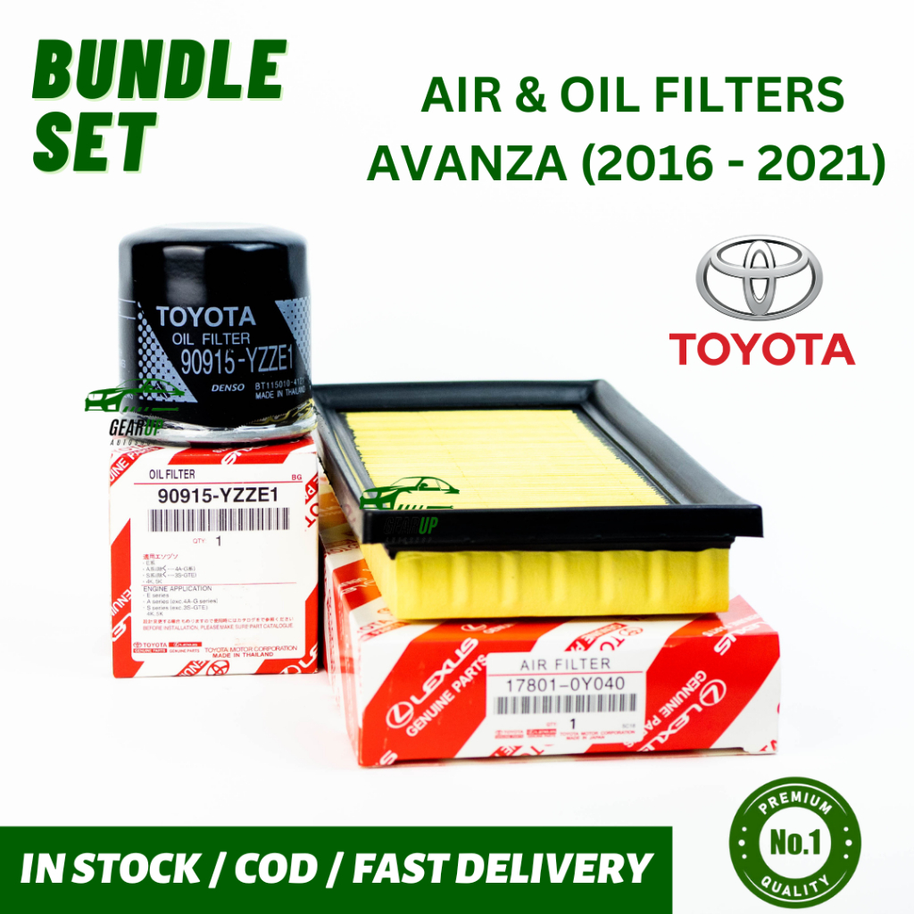 GEAR UP BUNDLE SALE! AIR & OIL FILTERS for TOYOTA AVANZA (2016 - 2021 ...