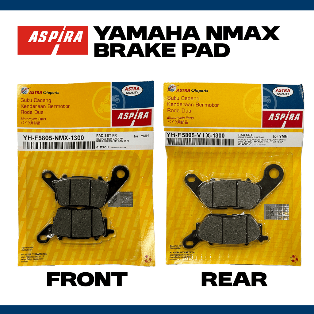 Aspira Yamaha NMAX V1 V2 Brake Pad Front Rear Authentic Original ...