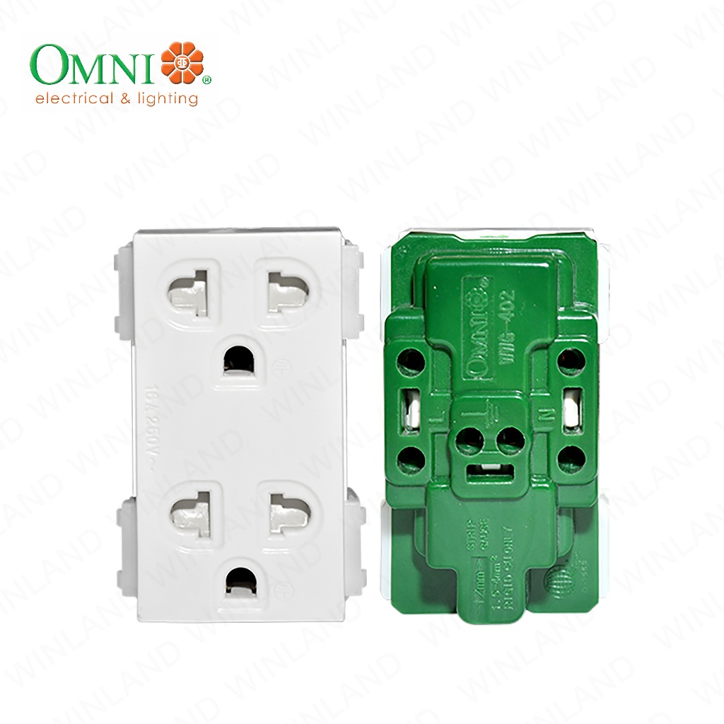 Omni by Winland Duplex Universal Outlet with Ground (16A/250V~) -WWG ...