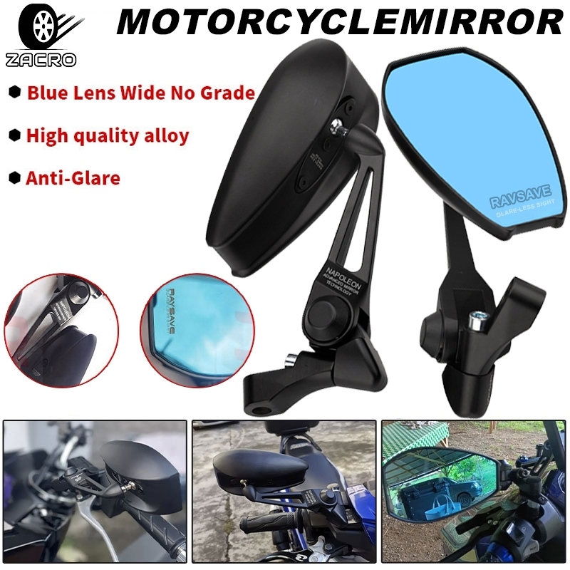 Motorcycle Side Mirror ZACRO Anti-glare Adjustable Blue Lens Made IN ...
