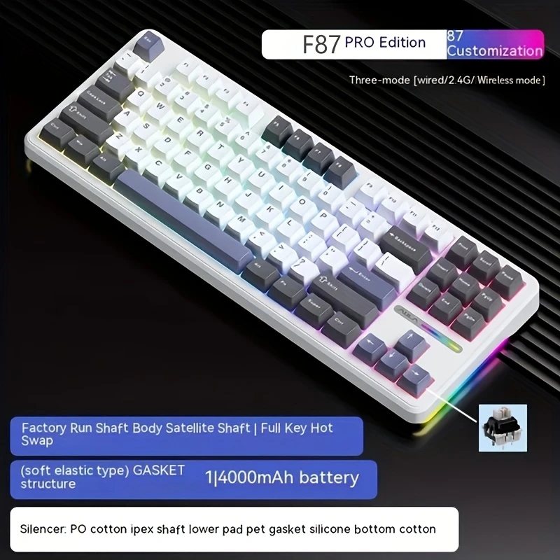 AULA F87 Pro Ergonomic Wireless Mechanical Keyboard | Shopee Philippines