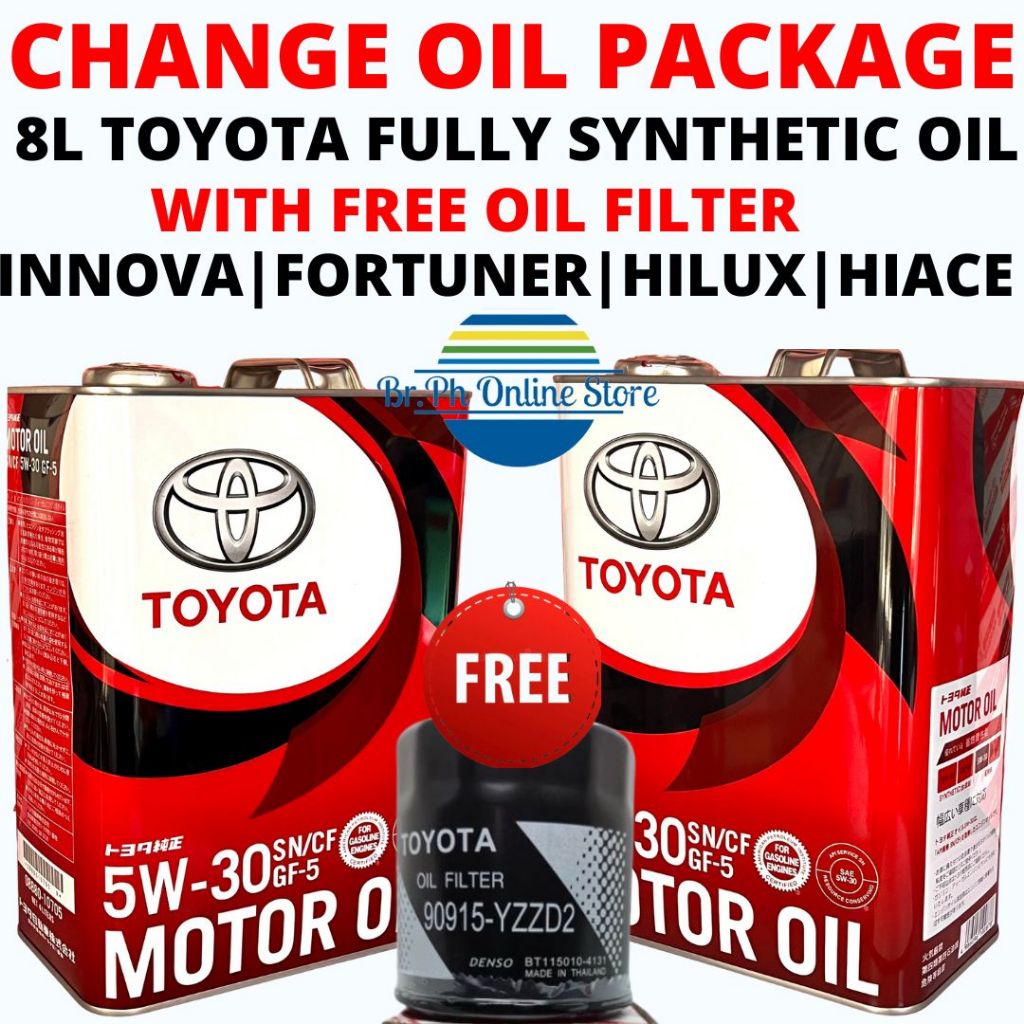 TOYOTA CHANGE OIL PACKAGE FULLY SYNTHETIC ENGINE OIL 5W-30 {8 LITERS ...