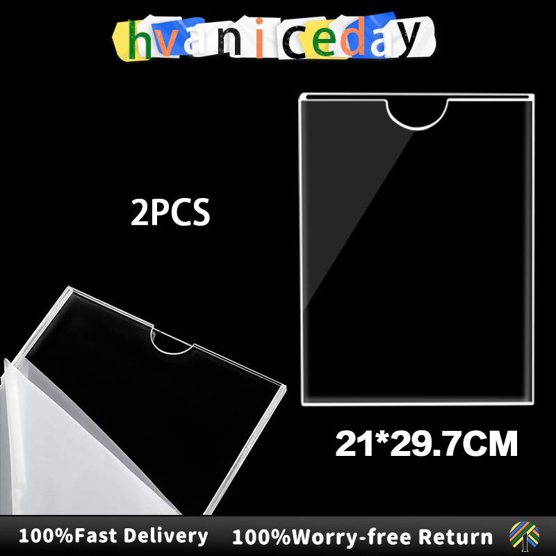 2Pcs Acrylic Display Racks A4 Advertising Holders Vertical Card Slot ...