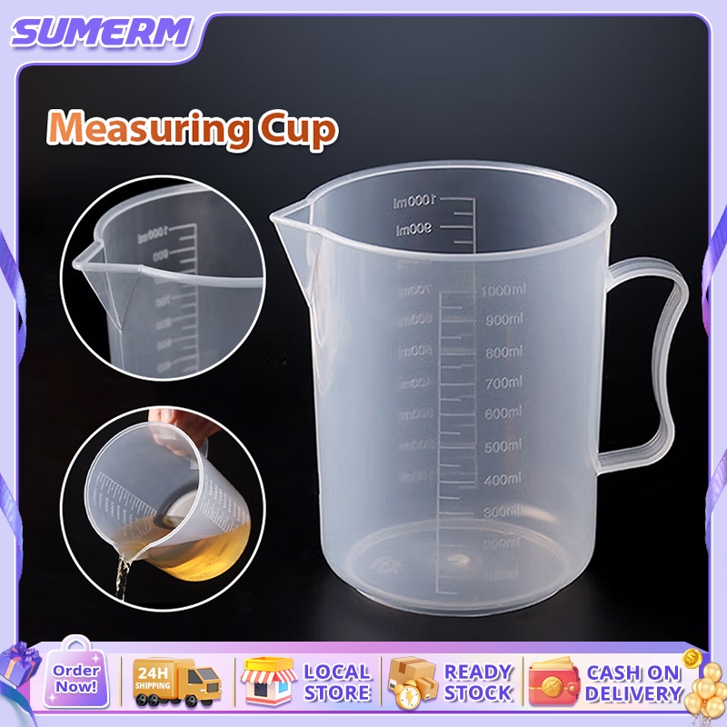 Measuring Cup PP Plastic Graduated Beaker Clear Transparent Liquid ...