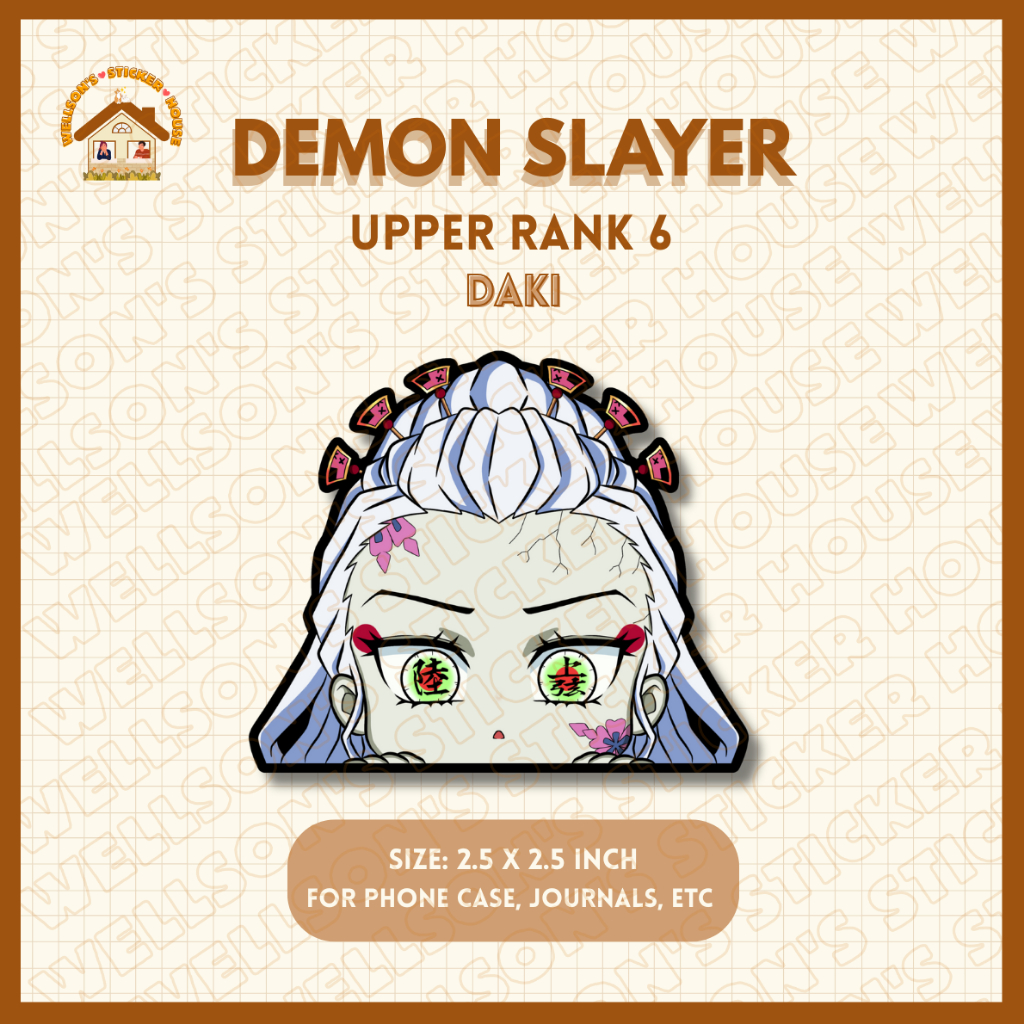 Anime Demon Slayer Upper Rank 6 - Daki Vinyl Waterproof Matte Peeker ...