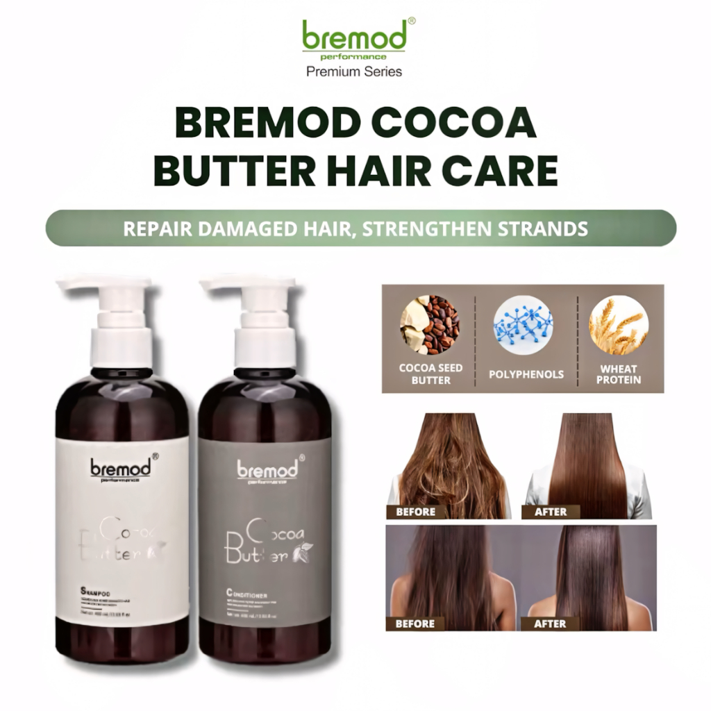 BREMOD Cocoa Butter Premium Shampoo & Conditioner 400ml | Shopee ...