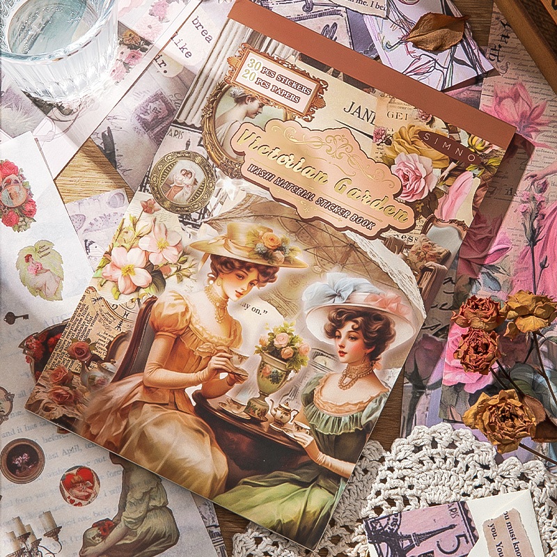 Victoria's Garden Sticker Book and Paper Shaped Handbook Background ...