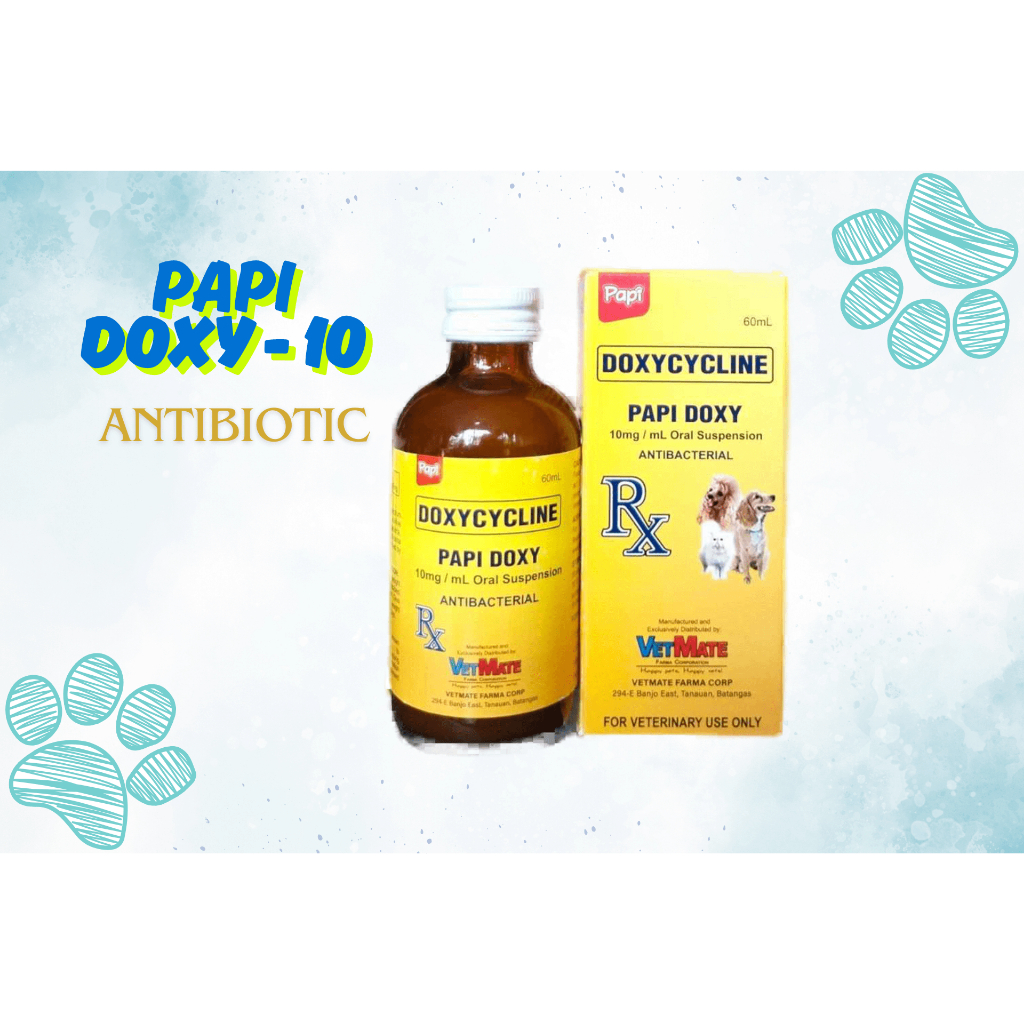 Papi Papi Doxy Syrup 10mg Doxycycline for Pet Medicine for Infection ...