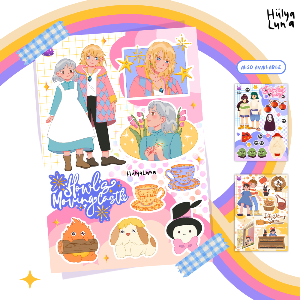 Hulyaluna | Studio Ghibli Howl's Moving Castle Calcifer Howl Sophie ...