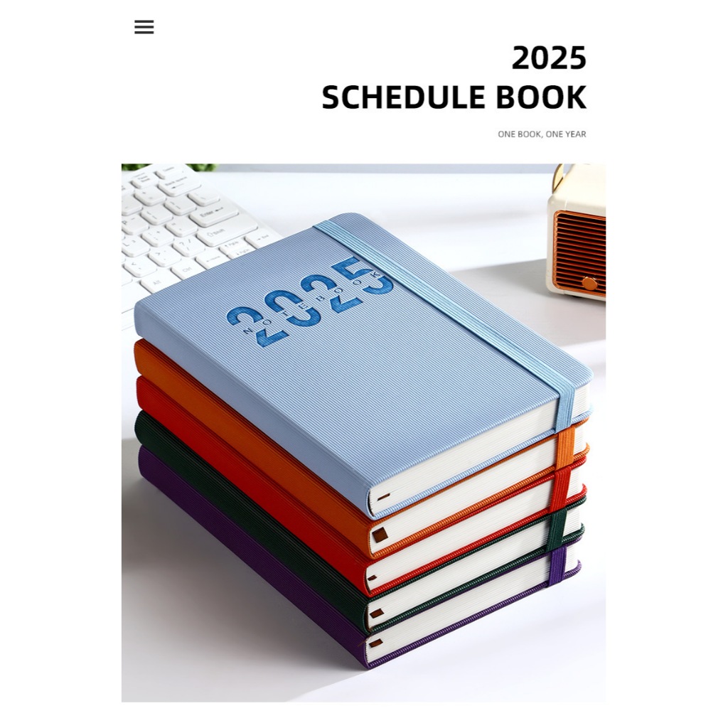 2024&2025 weekly & Monthly Planner A5 Notebook 100 GSM Paper PU Leather ...