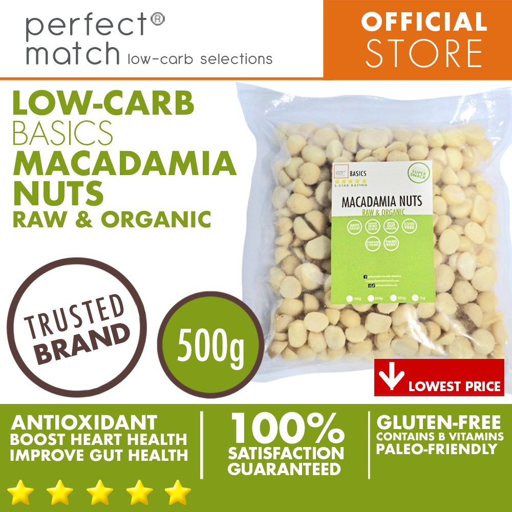 PerfectMatch Low-carb® I Raw Macadamia Nuts 500g & 1kg I Low-carb I Keto-friendly I Gluten Free ...
