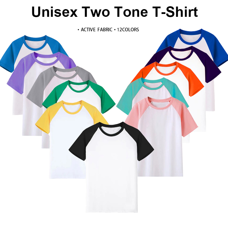 Two tone T-shirt Unisex Crew Neck Double Color Drifit T-Shirt Staff ...