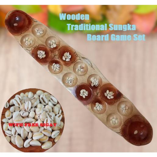 Educational Game Collectible Decoration Home Art Wooden Sungka Mancala ...