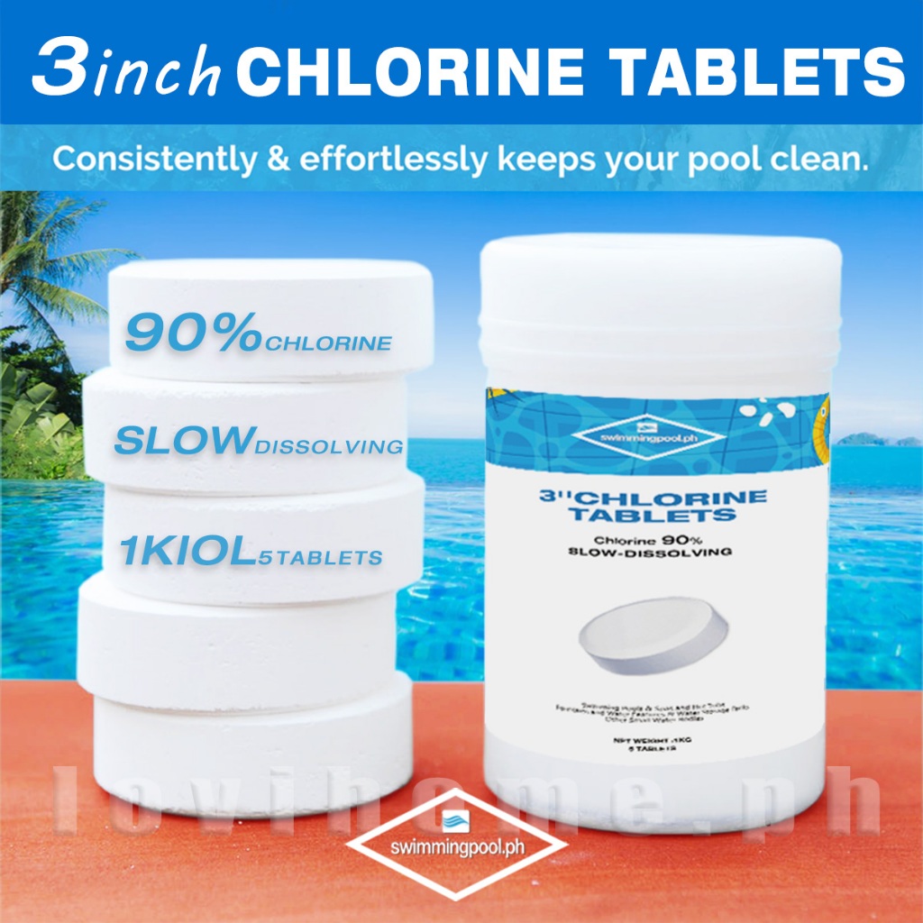 Chlorine Tablets for Swimming Pool 3 Inch 90%Cleaning wholesale Slow ...