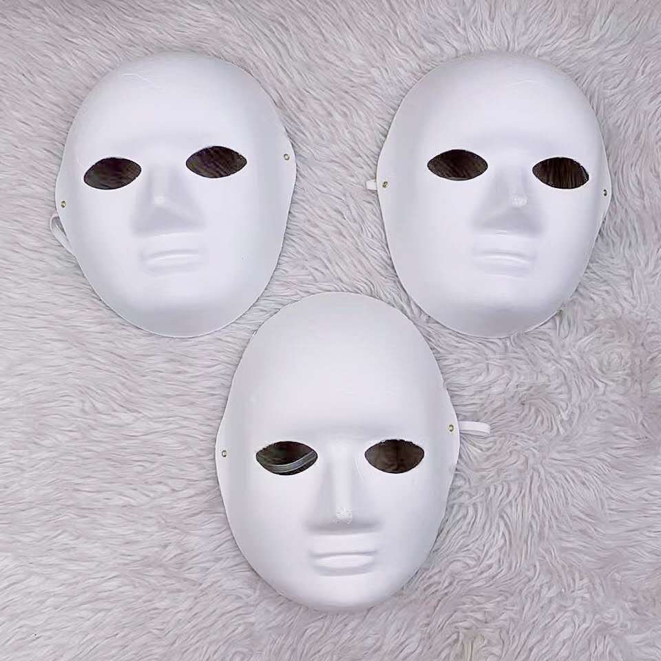 white paper mask pulp blank hand-painted mask kindergarten children ...