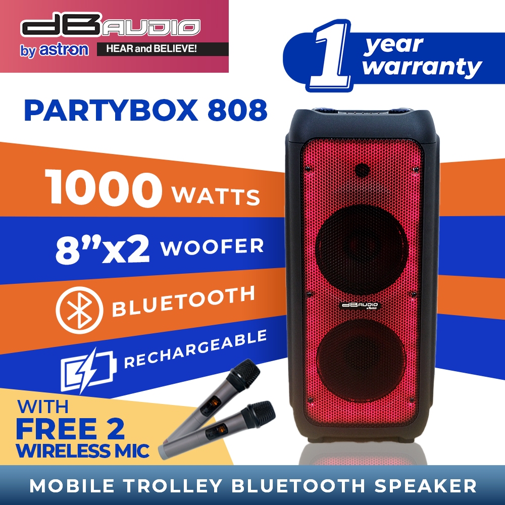 dB AUDIO by Astron PARTYBOX 808 Rechargeable Mobile Trolley Bluetooth ...