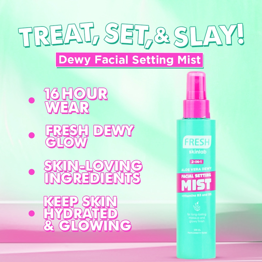 Fresh Skinlab Aloe Vera Dewy Facial Setting Mist (100mL) | Shopee ...