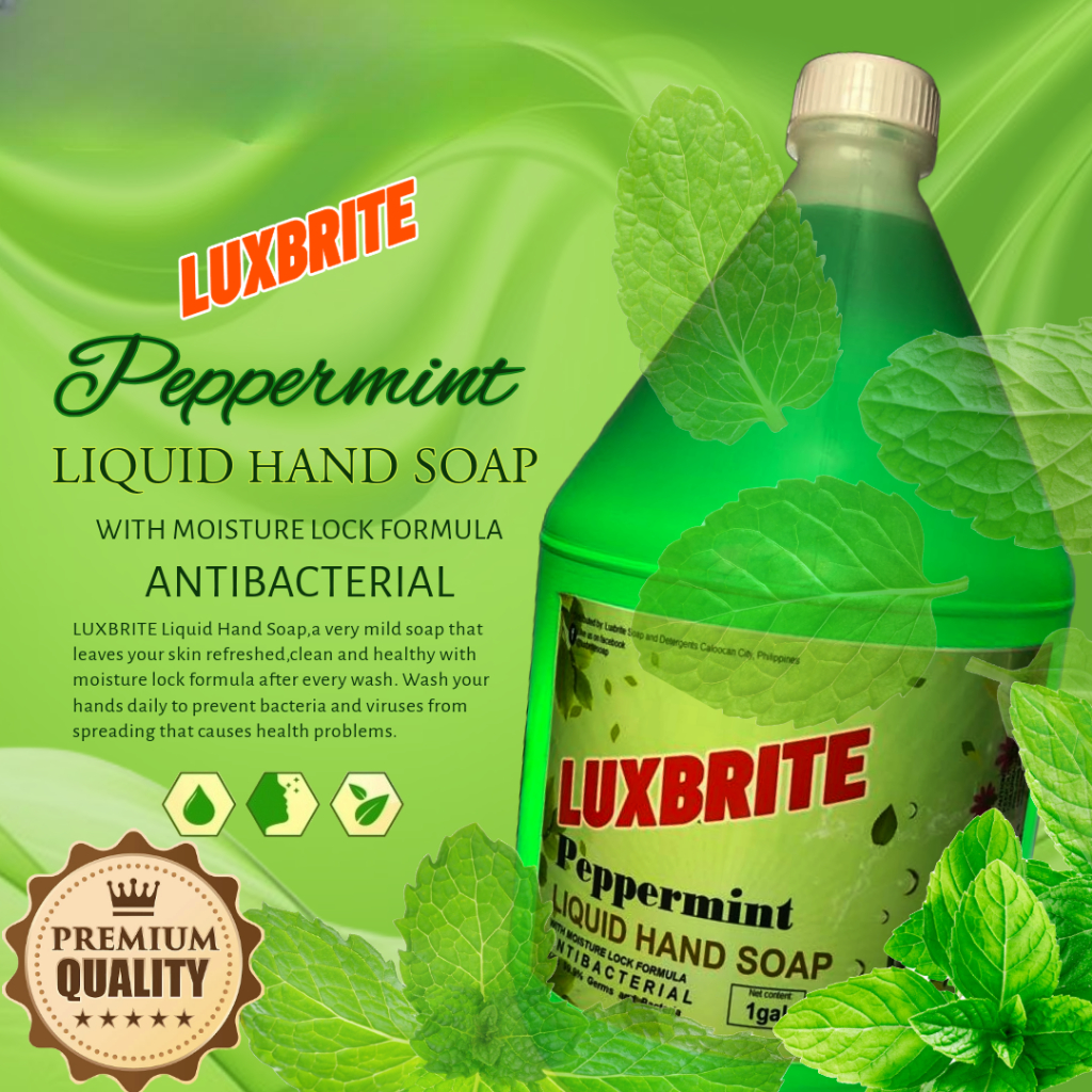 LuxBrite Liquid Hand Soap | Peppermint Scent | 1 Gallon | Shopee ...