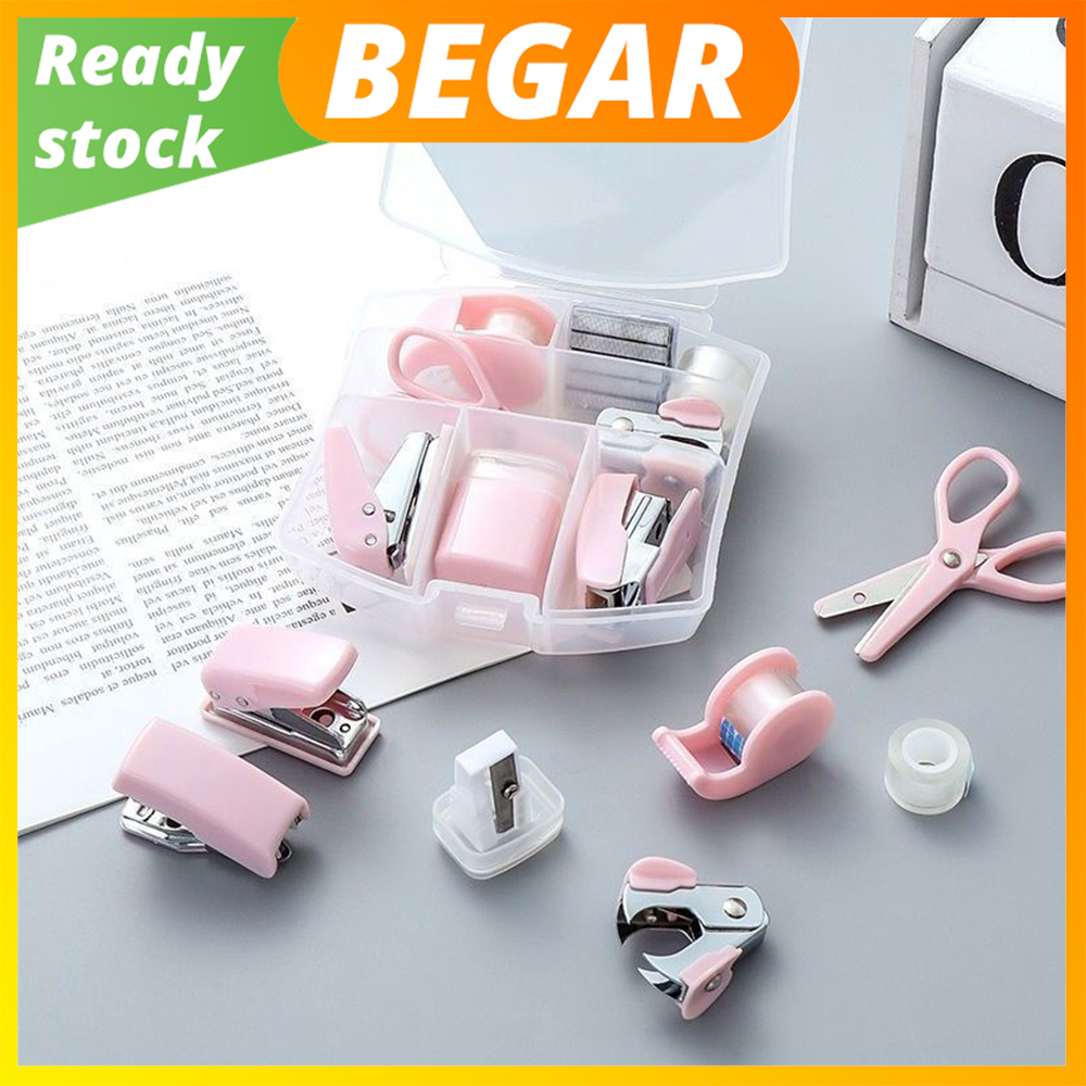 8pcs Student Tool Set Portable Multifunctional Mini Stapler Hole Punch ...