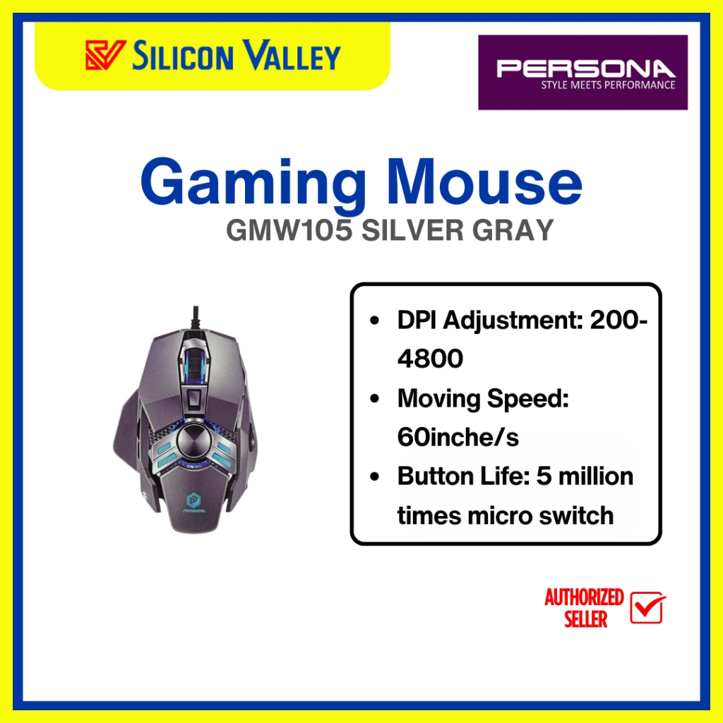 PERSONA Wired Gaming Mouse GMW105|DPIAdjustment:200-4800(12levels ...