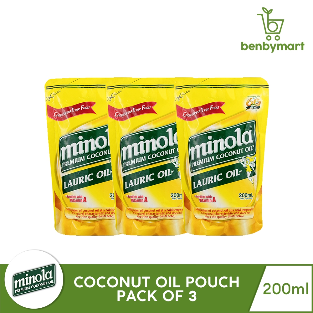 Minola Premium Coconut Lauric Oil SUP 200ml (Pack of 3) | Shopee ...