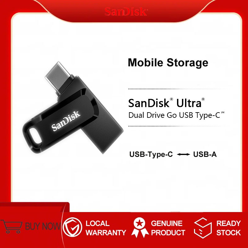 Sandisk OTG flash drive Ultra SDDDC3 Dual Drive Go USB 3.1 and Type-C ...