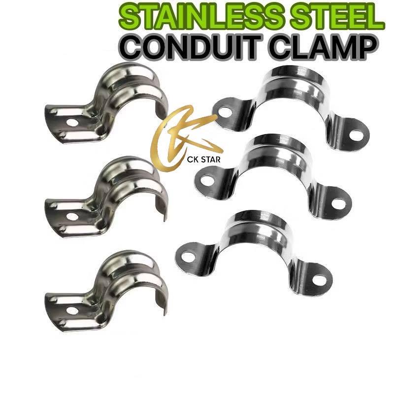 Heavy Duty Stainless Steel Conduit Clamps Pipe Clamps. single double1/2 ...