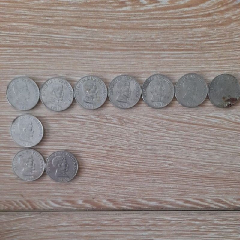 Philippine 1 peso coins that were minted during the years 1991 through ...