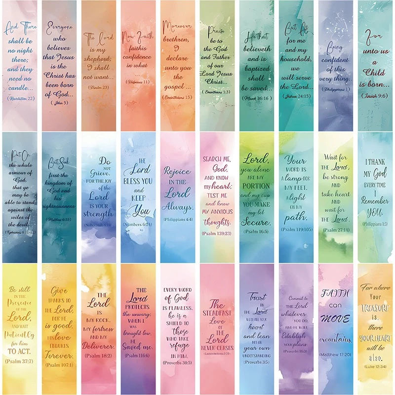 1pack/30pcs Beautiful scenery bookmark, paper reading multifunctional ...