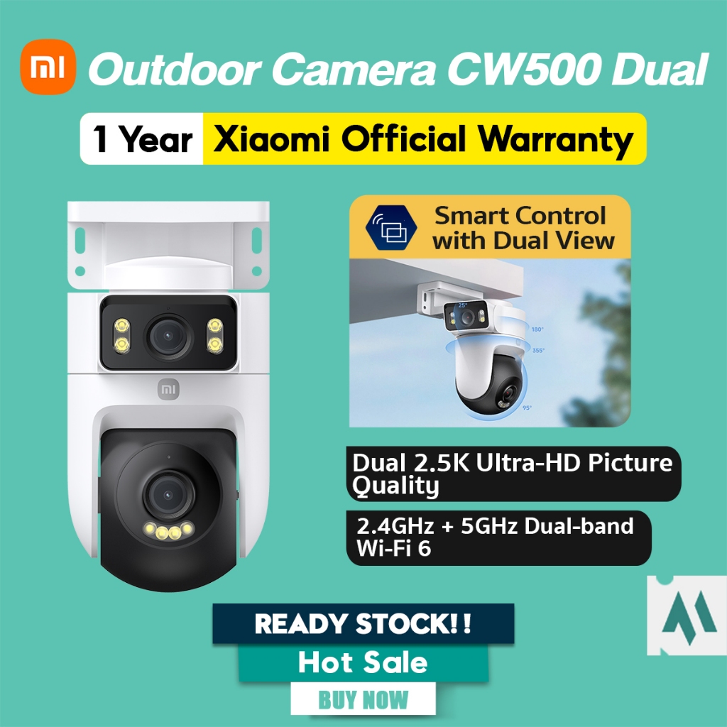 【1 Year Warranty】 Xiaomi Outdoor Camera CW500 Dual AI Human And Vehicle Detection Dual-band Wi ...