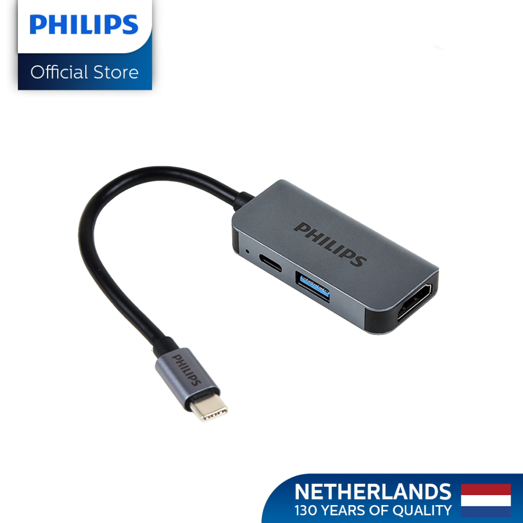 Philips HDMI 4K 0.1m 3Ports USB-C to HDTV Multifunction Adapter ...