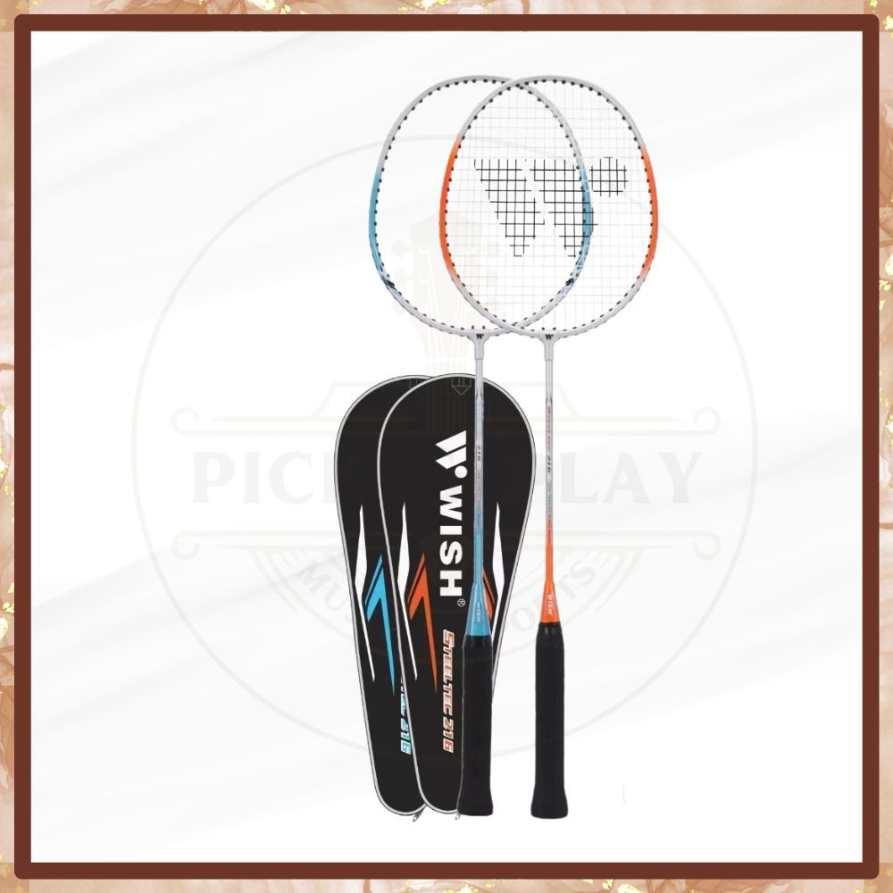 Wish Steeltec 216 Badminton Racket Only (Orange,Blue) w/ bag | Shopee ...