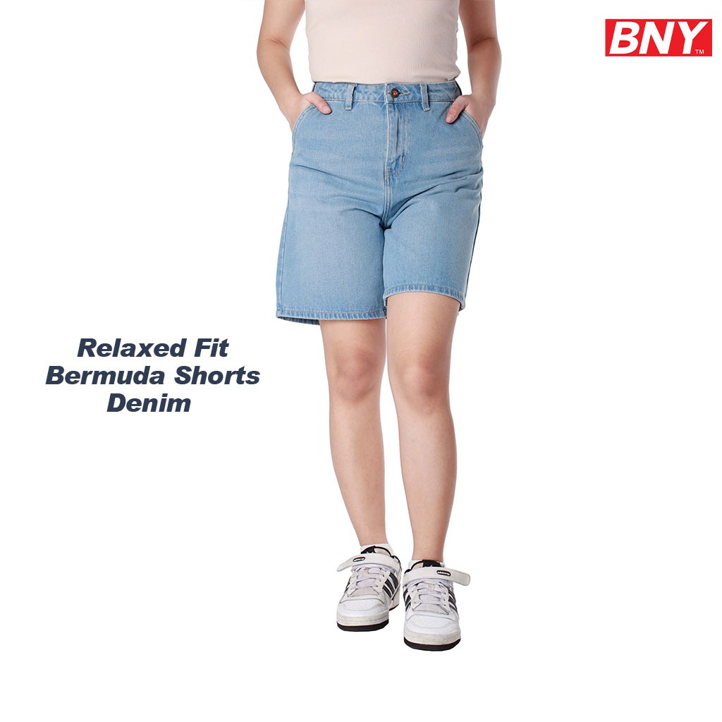 BNY Ladies' Relaxed Fit Bermuda Shorts Non Stretch Denim (425) | Shopee ...